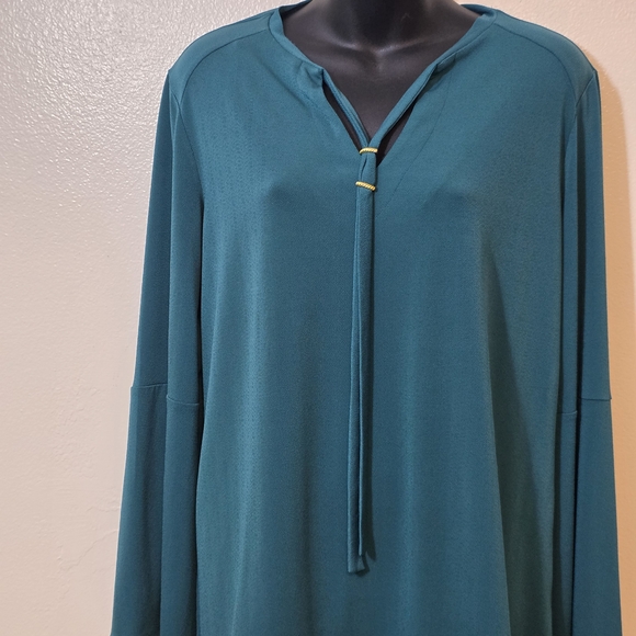 Cato | Tops | Cato Teal Blouse With Tie Detail | Poshmark